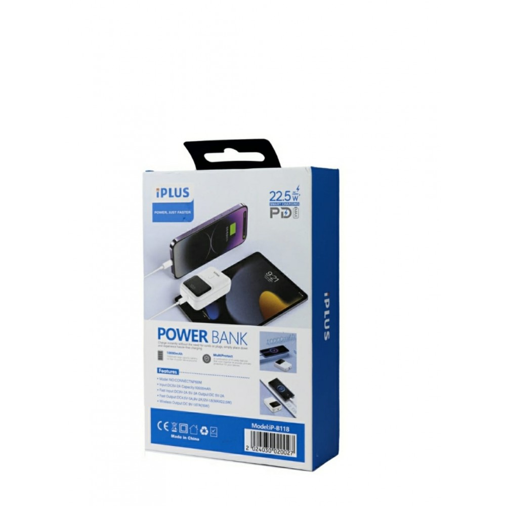 باور بانك لا سلكي بقوة 22W وسعة 10 الف ميلي امبير